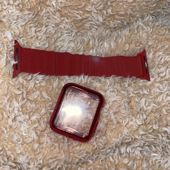 Accessories | New Apple Watch Red Cover And Adjustable Band | Poshmark